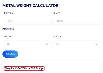 Metal Weight Calculator: Steel, Aluminum, Brass & More | Free Online Tool