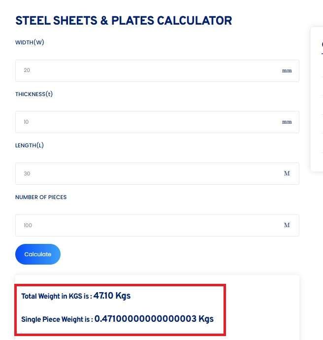 MS Plate Weight Calculator Online - Steel Sheets & Coils (Free)